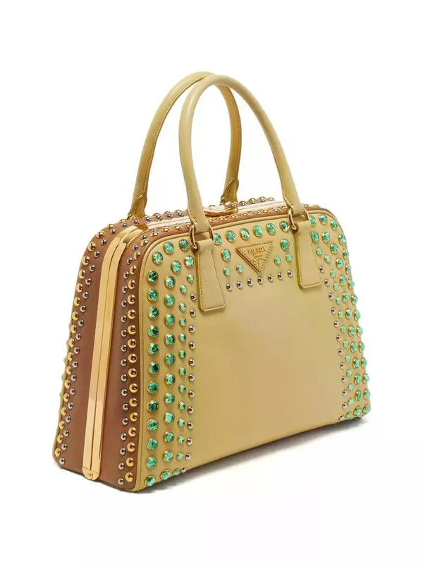 Prada Pyramid Saffiano Lux Tote Bag