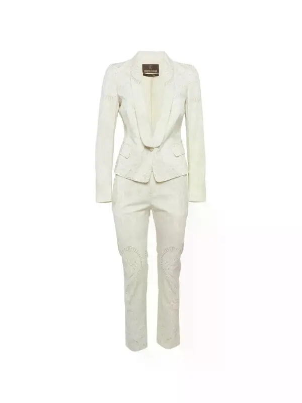 Roberto Cavalli Paisley Embroidered Suit - Neutrals