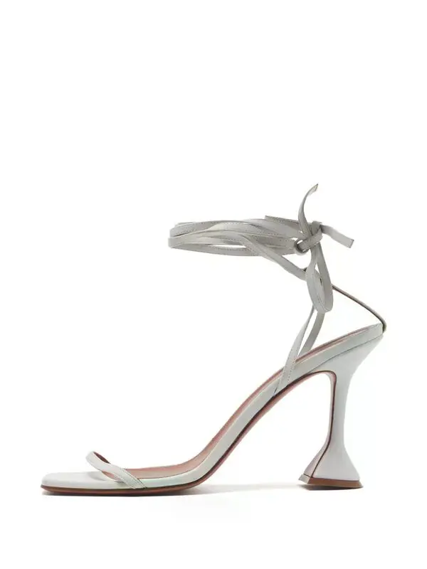 Amina Muaddi Lori Leather Sandals - White