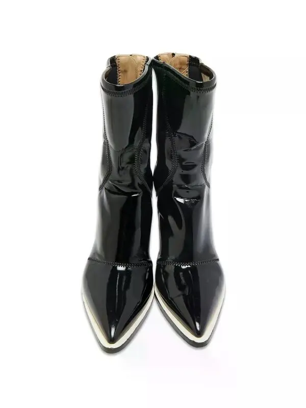 Fendi Patent-leather Point-toe Ankle Boots