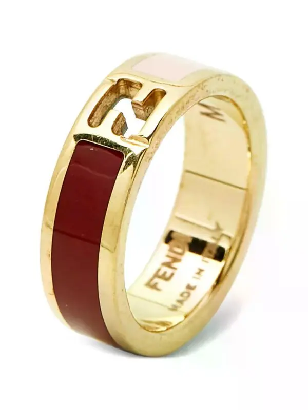 Fendi Tone Enamel Ff Logo Ring