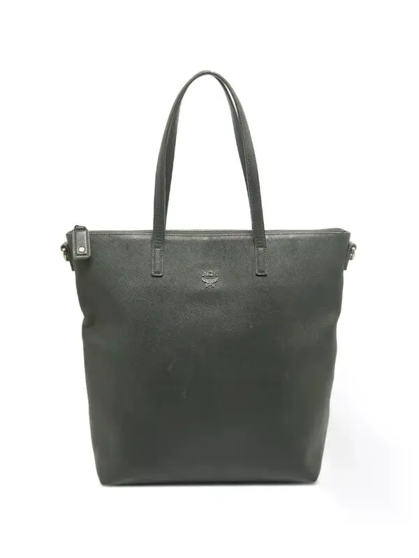 Mcm Leather Tote Bag - Grey