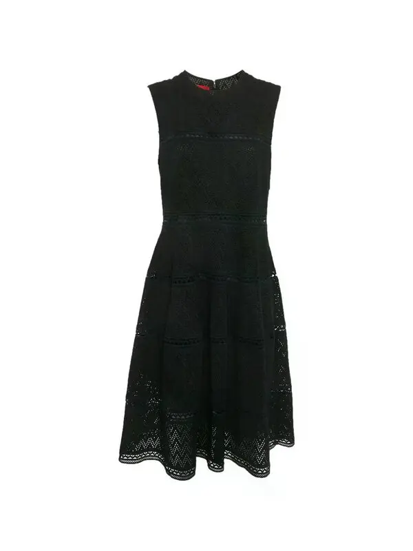 Carolina Herrera Open-knit Sleeveless Midi Dress - Black