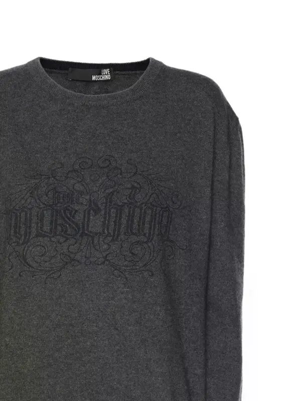 Moschino Logo Print Crew Neck Sweater