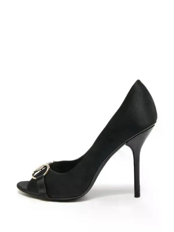 Gucci Horsebit Peep-toe Pumps - Black