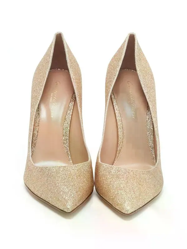 GIANVITO ROSSI Tone Glitter Pumps - Gold