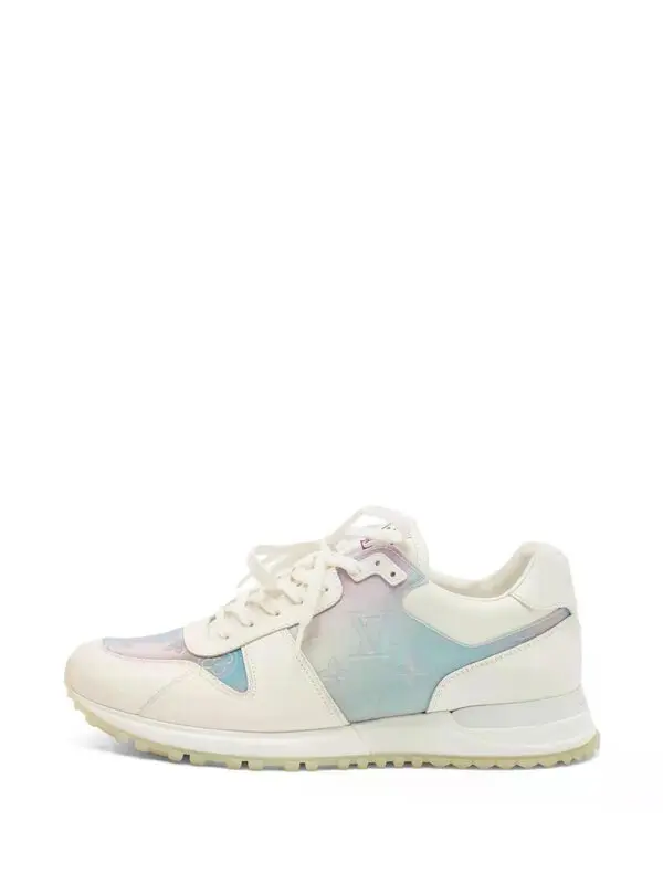 LOUIS VUITTON Run Away Iridescent Monogram Sneakers - White