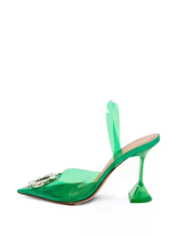 Amina Muaddi Begum Crystal-embellished Pumps - Green