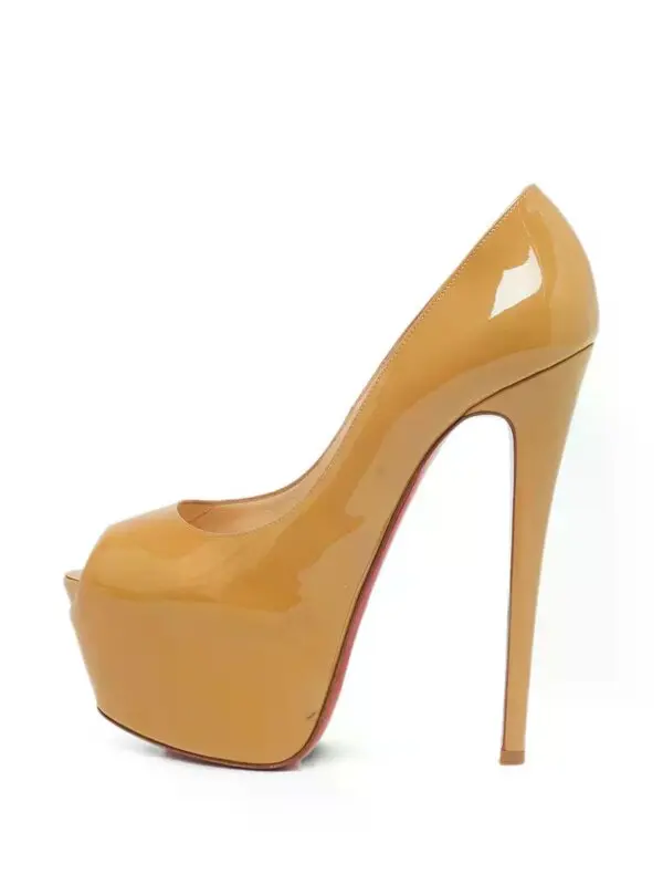 CHRISTIAN LOUBOUTIN Lady Peep Platform Heeled Pumps - Neutrals