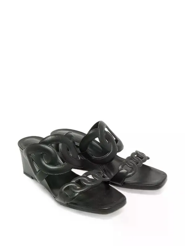 Hermès Wedge Sandals - Black