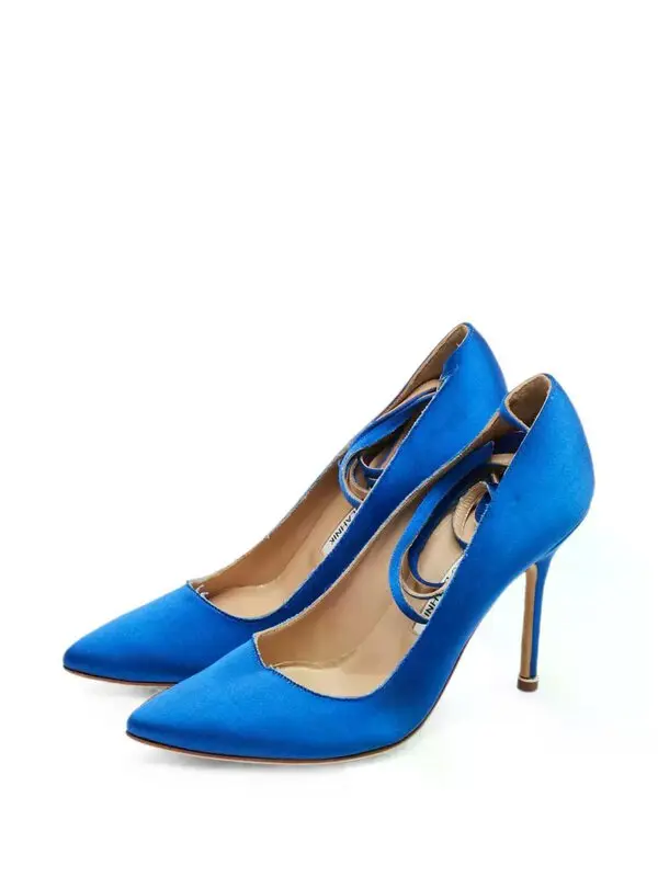 Manolo Blahnik X Vetements Satin Ankle-wrap Pumps