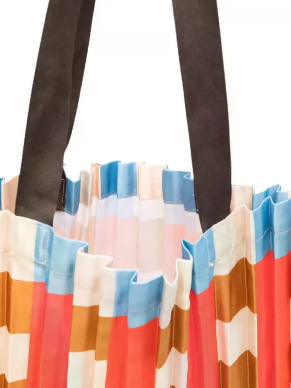 MULTITUDES BAGS Pleated Checked Tote Bag