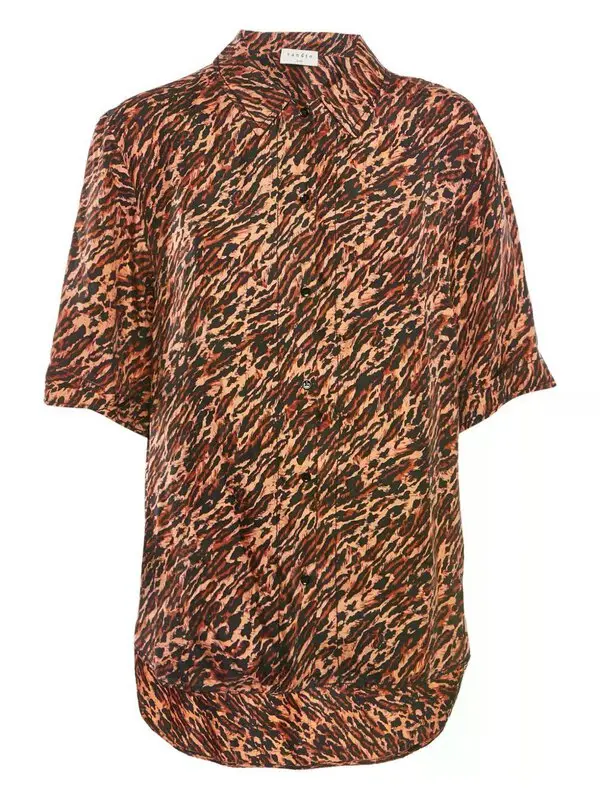 Sandro Animal-print Short-sleeve Shirt