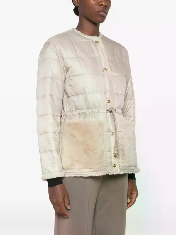 Moncler Quilted Reversible Jacket With Faux Fur Panels