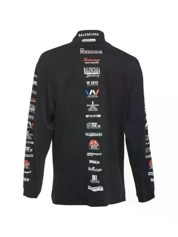 Balenciaga Logo-print Mock-neck Long-sleeve T-shirt