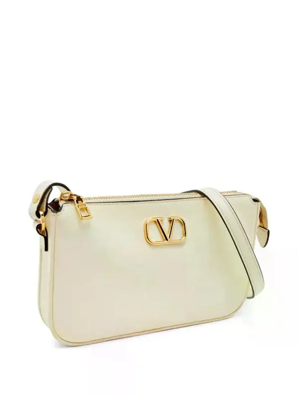 Valentino Garavani Vlogo Leather Shoulder Bag - Neutrals