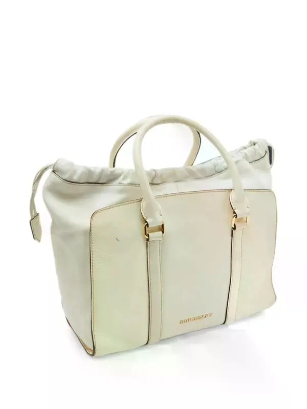 Burberry Dinton Leather Tote Bag - White