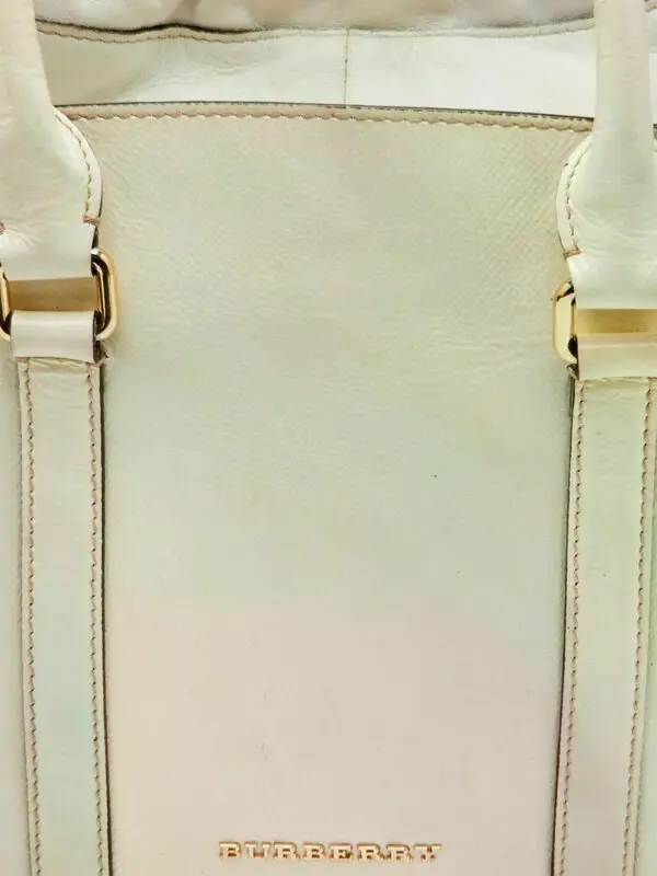 Burberry Dinton Leather Tote Bag - White