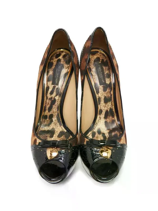 Dolce & Gabbana Leopard-print Peep-toe Pumps