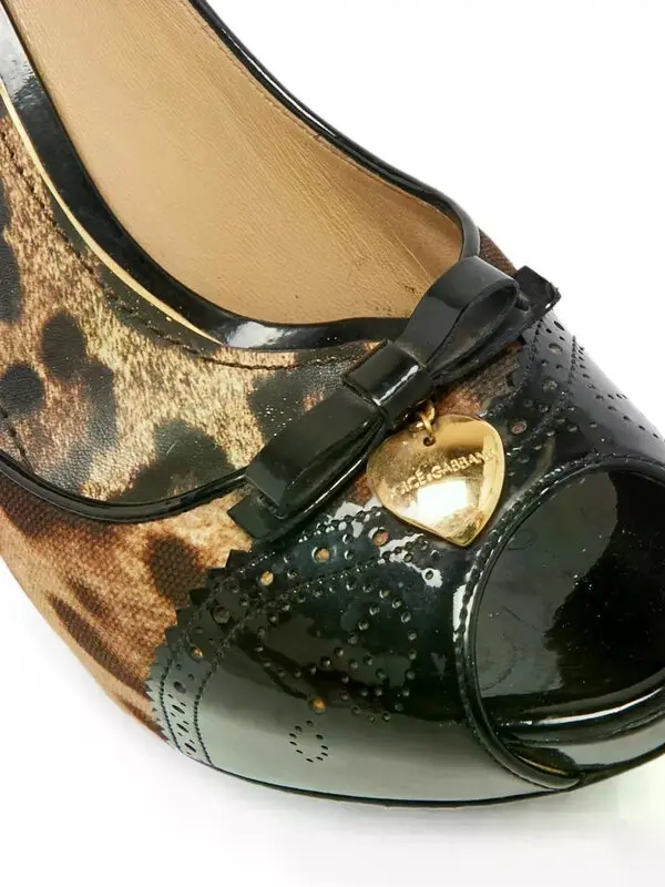 Dolce & Gabbana Leopard-print Peep-toe Pumps