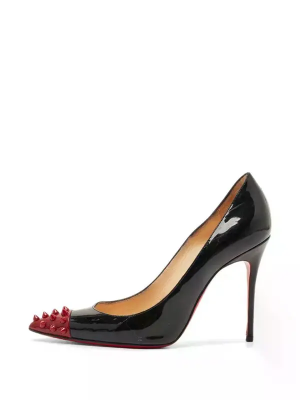 CHRISTIAN LOUBOUTIN Geo Spike-embellished Leather Heeled Pumps