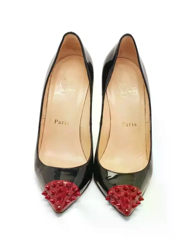 CHRISTIAN LOUBOUTIN Geo Spike-embellished Leather Heeled Pumps