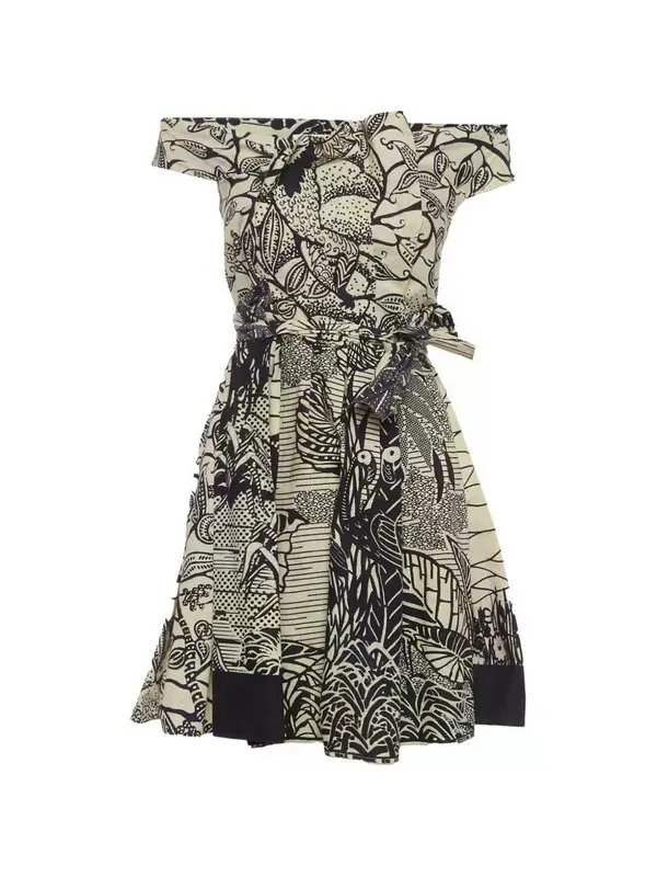 Dior Off-shoulder Midi Dress - Neutrals