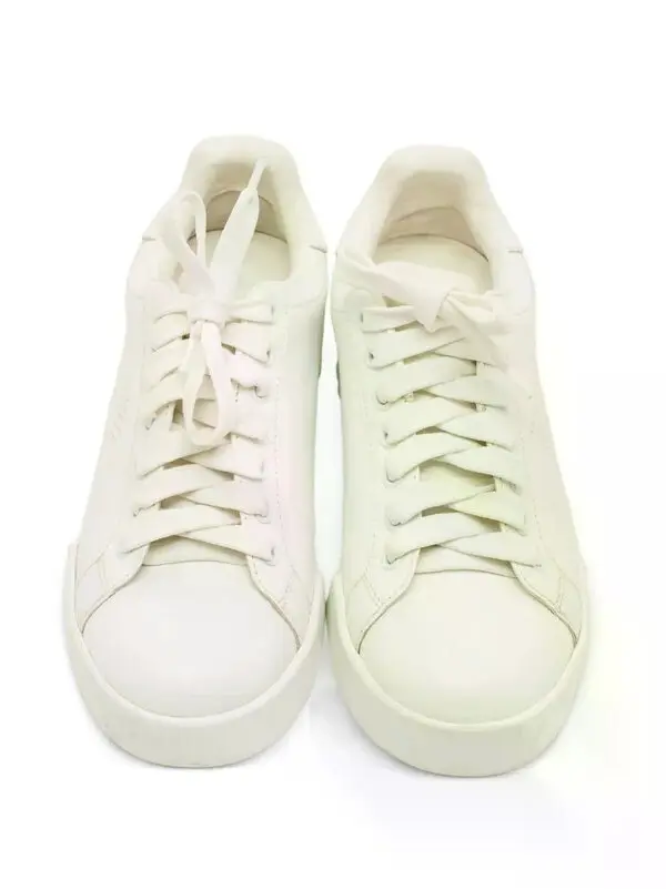 Dolce & Gabbana Portofino Perforated Leather Sneakers - White