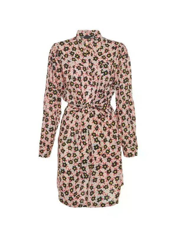 Moschino Floral-print Belted Midi Dress - Pink
