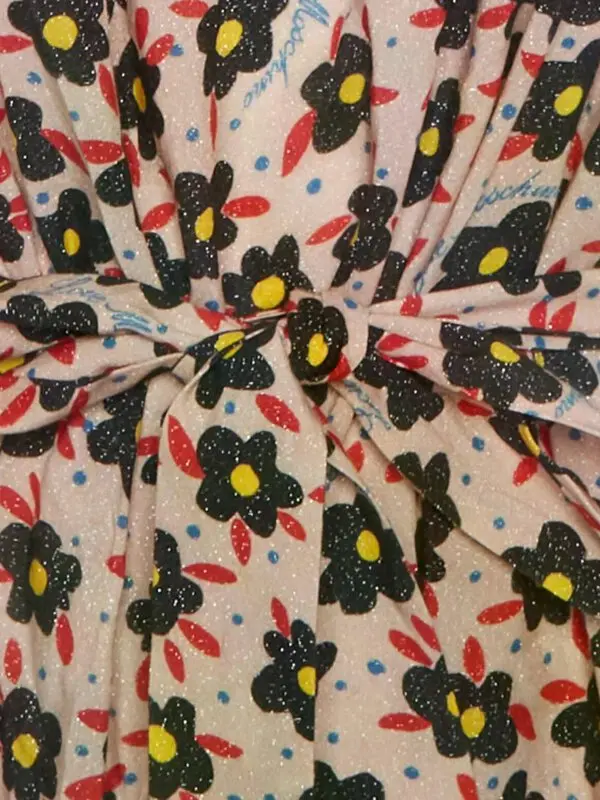 Moschino Floral-print Belted Midi Dress