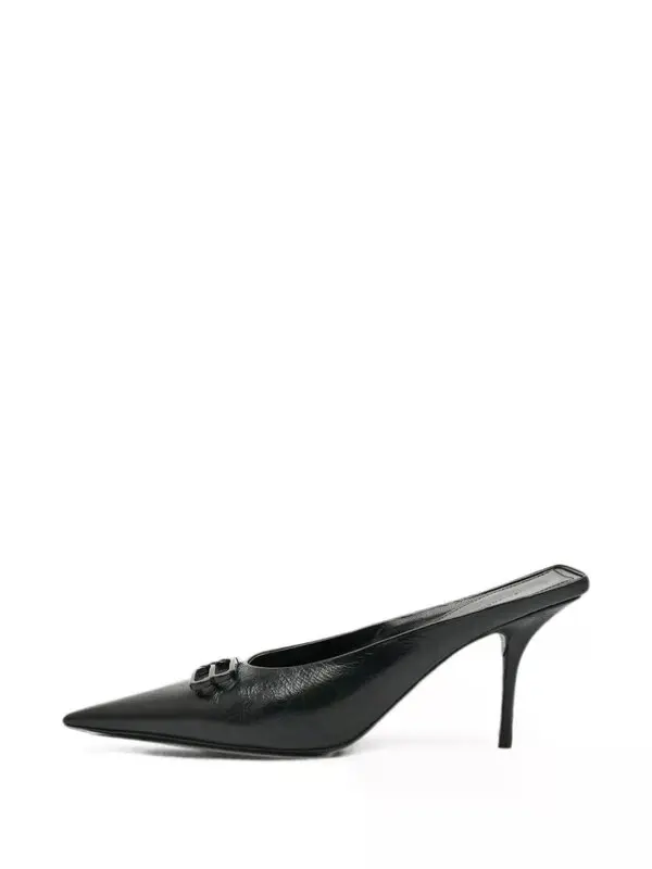 Balenciaga Knife Leather Mules - Black