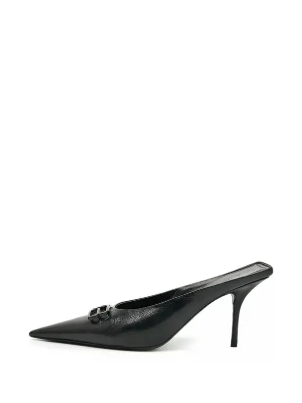 Balenciaga Knife Leather Mules - Black