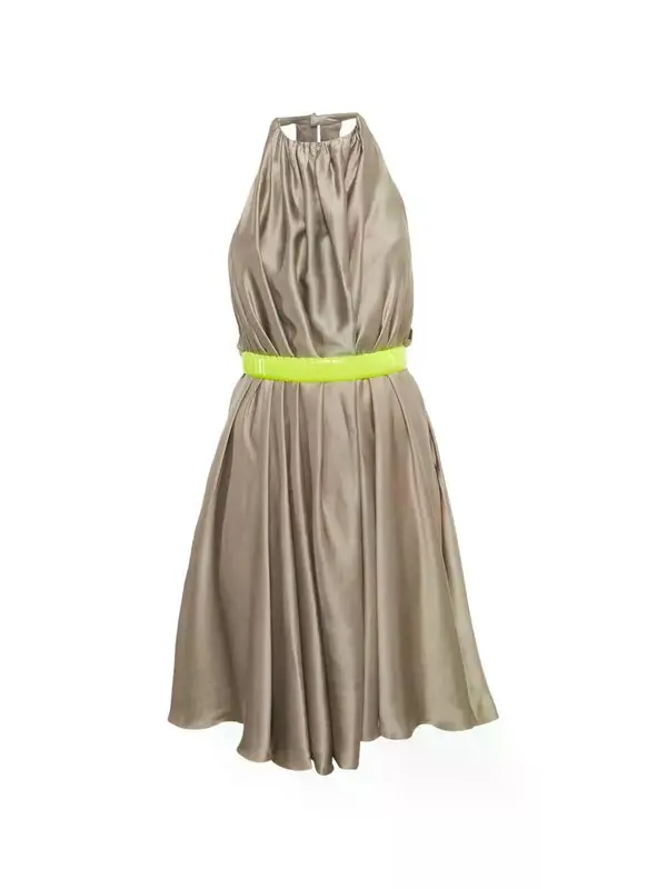 Versace Belted Halter-neck Mini Dress - Neutrals