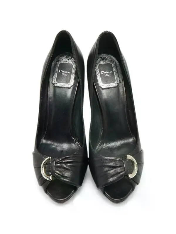 Dior Buckle-detail Peep-toe Heeled Pumps