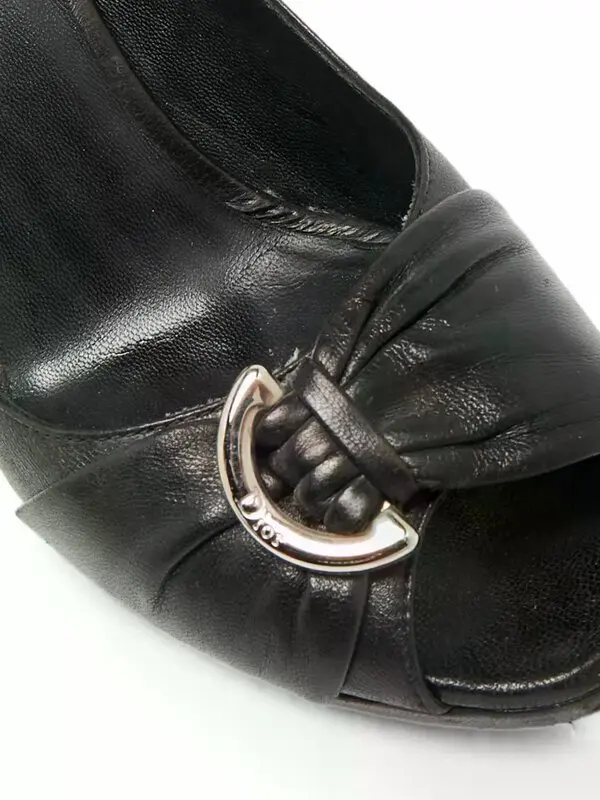 Dior Buckle-detail Peep-toe Heeled Pumps