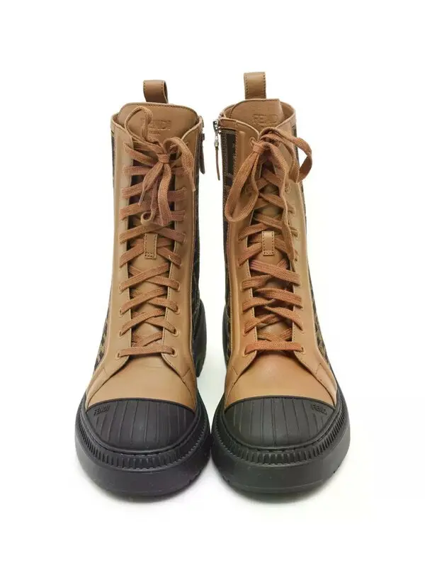 Fendi Ff Monogram Combat Boots