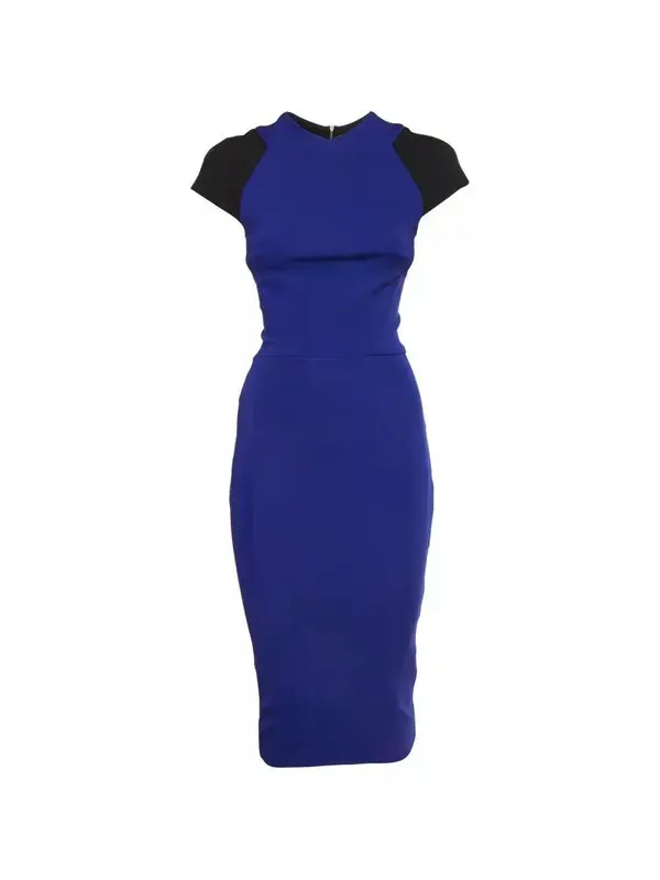 Victoria Beckham Jersey Sheath Midi Dress - Blue