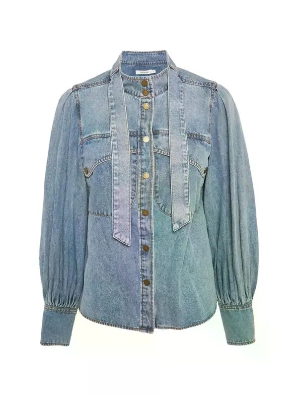 Zimmermann Neck Tie-up Denim Blouse - Blue