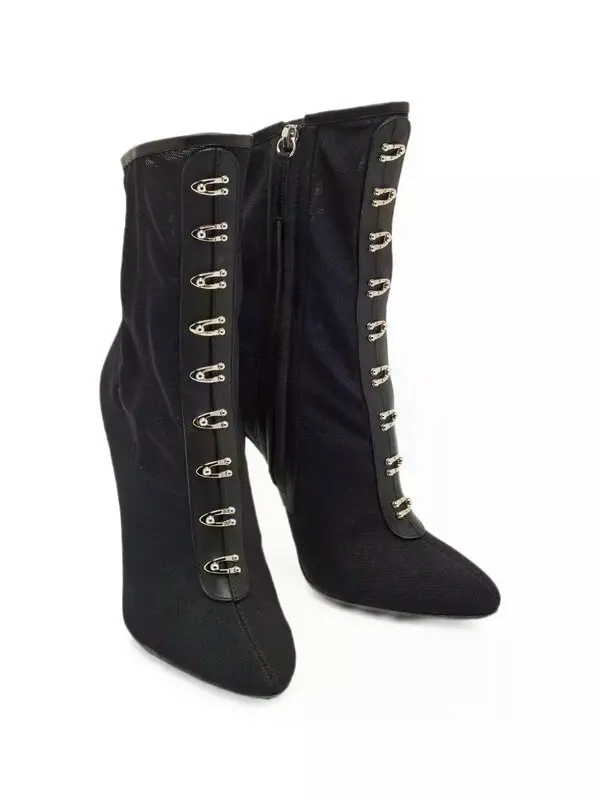 GIUSEPPE ZANOTTI Janice Mesh-panel Ankle Boots - Black