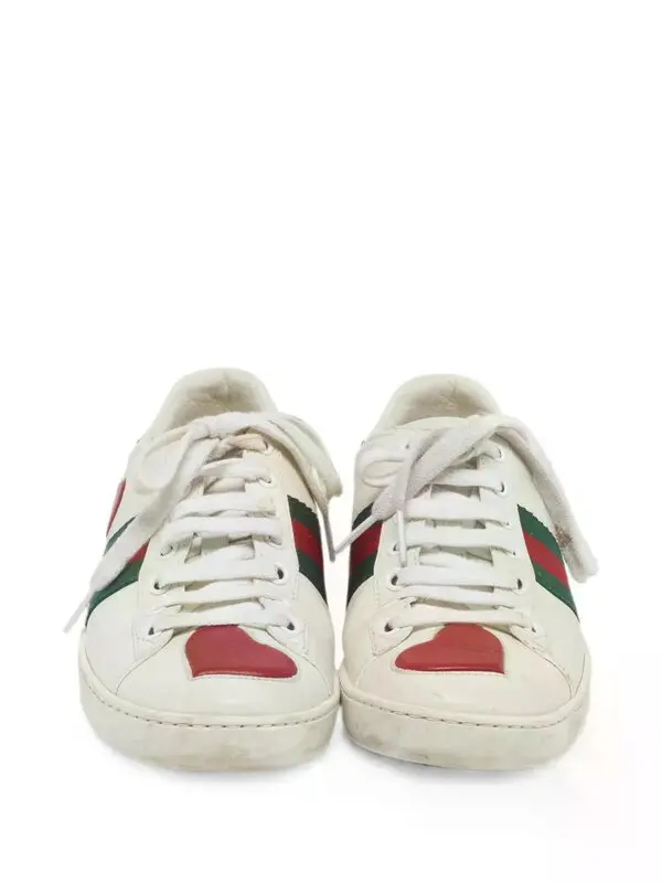 Gucci Ace Web Heart Low-top Sneakers