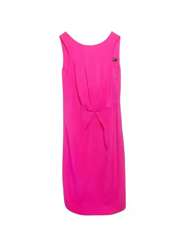 Versace Back Keyhole Silk Midi Dress - Pink