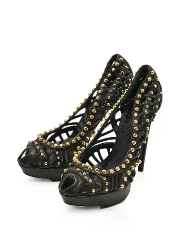 Alexander McQueen Cut-out Studded Platform Pumps