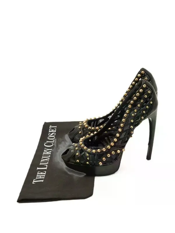 Alexander McQueen Cut-out Studded Platform Pumps