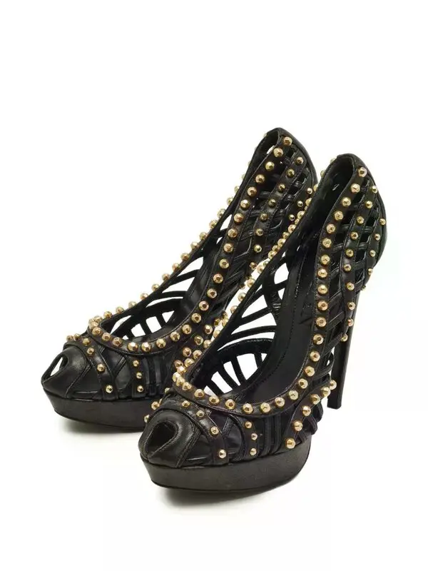 Alexander McQueen Cut-out Embellished Platform Pumps