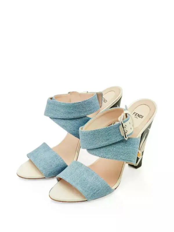 Fendi Flora Detail Ankle-wrap Sandals