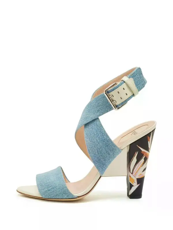 Fendi Flora Detail Ankle-wrap Sandals