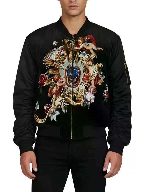 Dolce & Gabbana Baroque Angels-print Bomber Jacket
