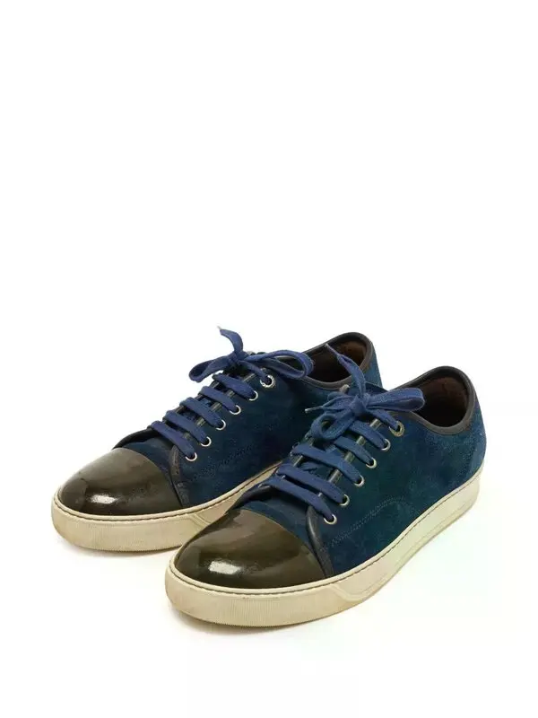 LANVIN Suede Lace-up Sneakers - Blue