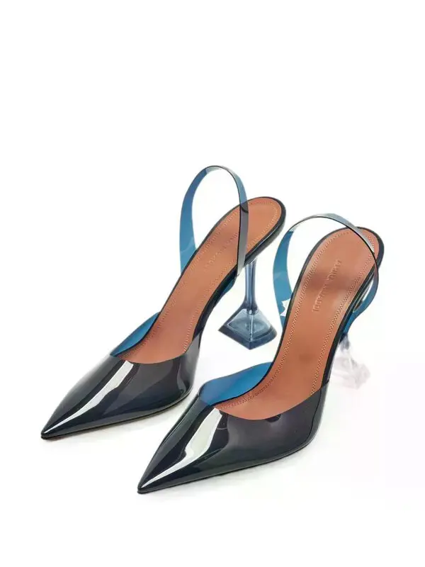 Amina Muaddi Holli Glass Slingback Pumps
