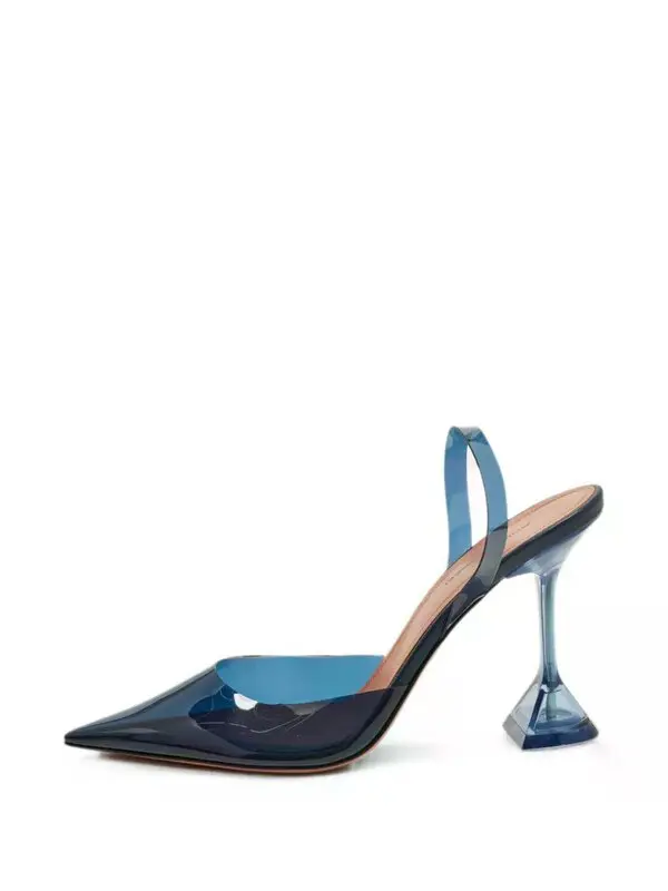 Amina Muaddi Holli Glass Slingback Pumps